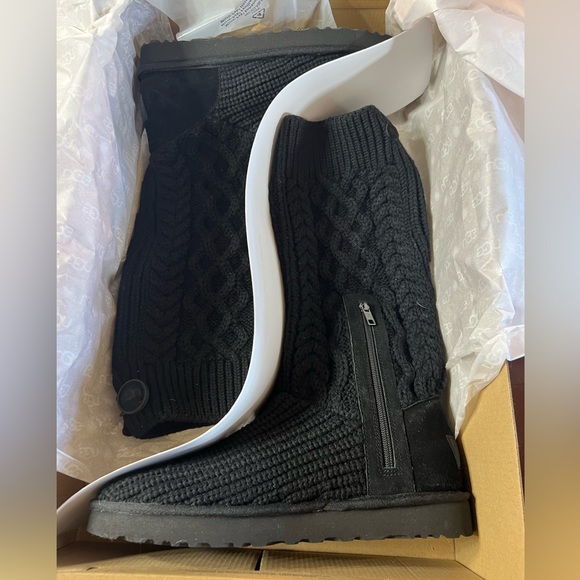 UGG | Shoes | Ugg Classic Cardi Cable Knit Black New | Poshmark